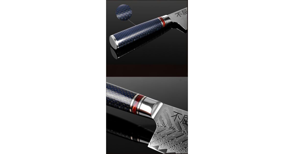 Japán Fukutsu szakácskés ajándékdobozban Damaszk acél VG-10 ...