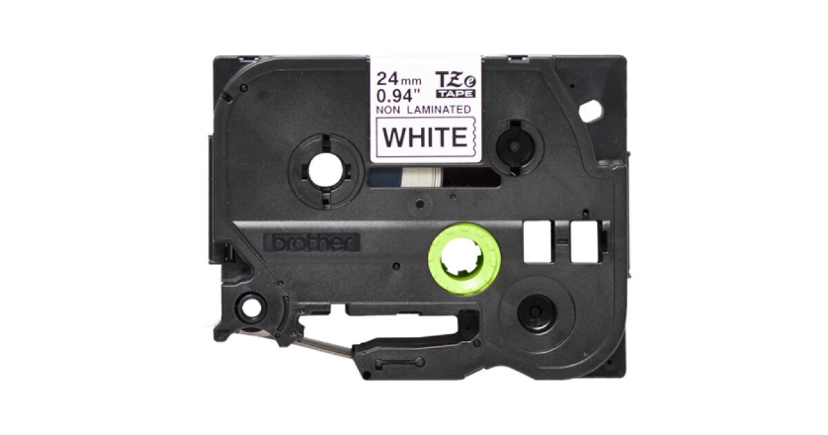 Bandă adezivă Brother TZEN251, nelaminată, text negru, spate alb, 24 mm ...