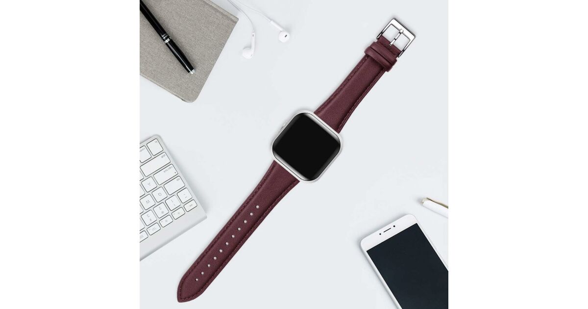 Fitbit Versa/Versa 2/LITE/SE okosórához való, valódi bőrből készült ...