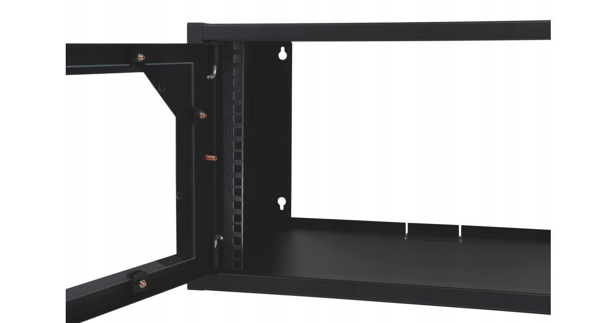 LC 19-os 6U magas szekrény (18-2040) ajtóüveg, 350 mm, RAL 9005, belül ...