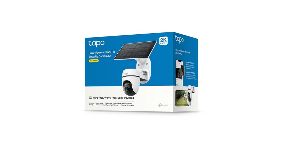 TP-Link Tapo C610 KIT cameră exterioră, panou solar (3MP, 2K, 1296p, IR ...