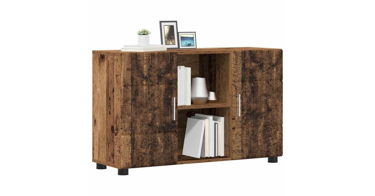 Széf polcokkal tárolóval Öreg fa 88,5 x 30,5 x 55,5 cm Faanyag | Pepita.hu