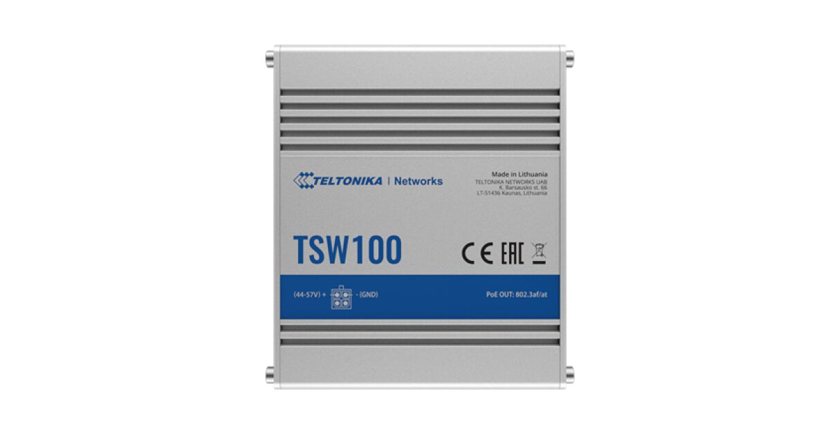 TELTONIKA NETWORKS TSW100 Ipari PoE+ Ethernet kapcsoló | Pepita.hu