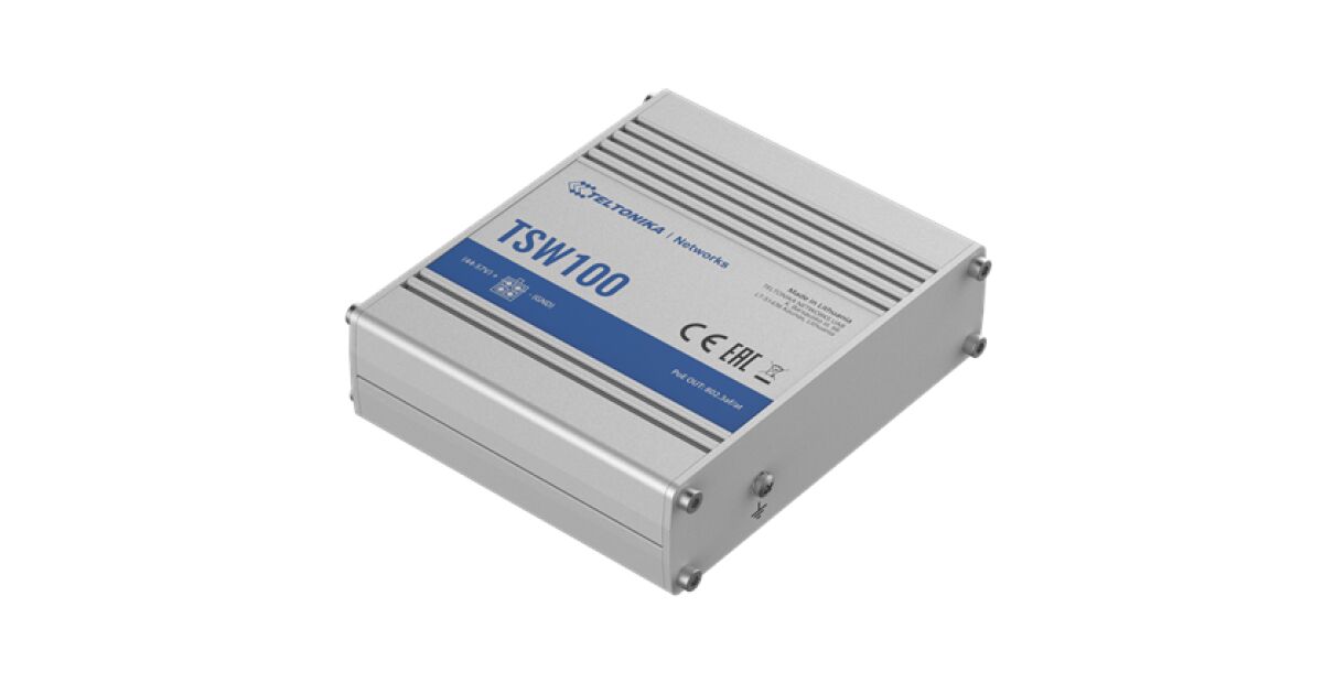 TELTONIKA NETWORKS TSW100 Ipari PoE+ Ethernet kapcsoló | Pepita.hu