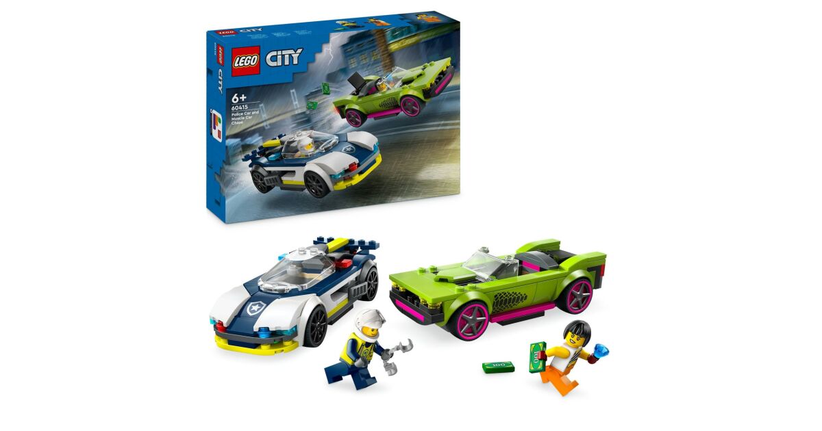 LEGO City Urmarire cu masina de politie si masina puternica 60415 ...