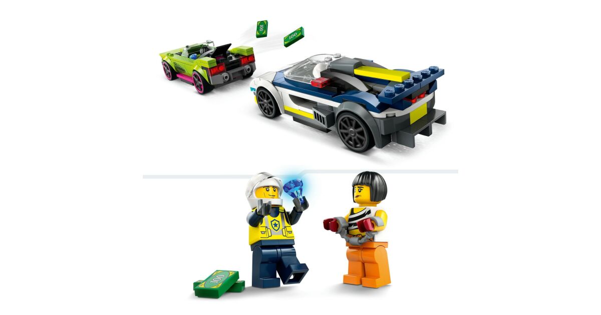LEGO City Urmarire cu masina de politie si masina puternica 60415 ...