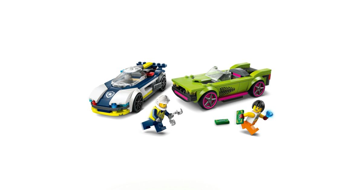 LEGO City Urmarire cu masina de politie si masina puternica 60415 ...