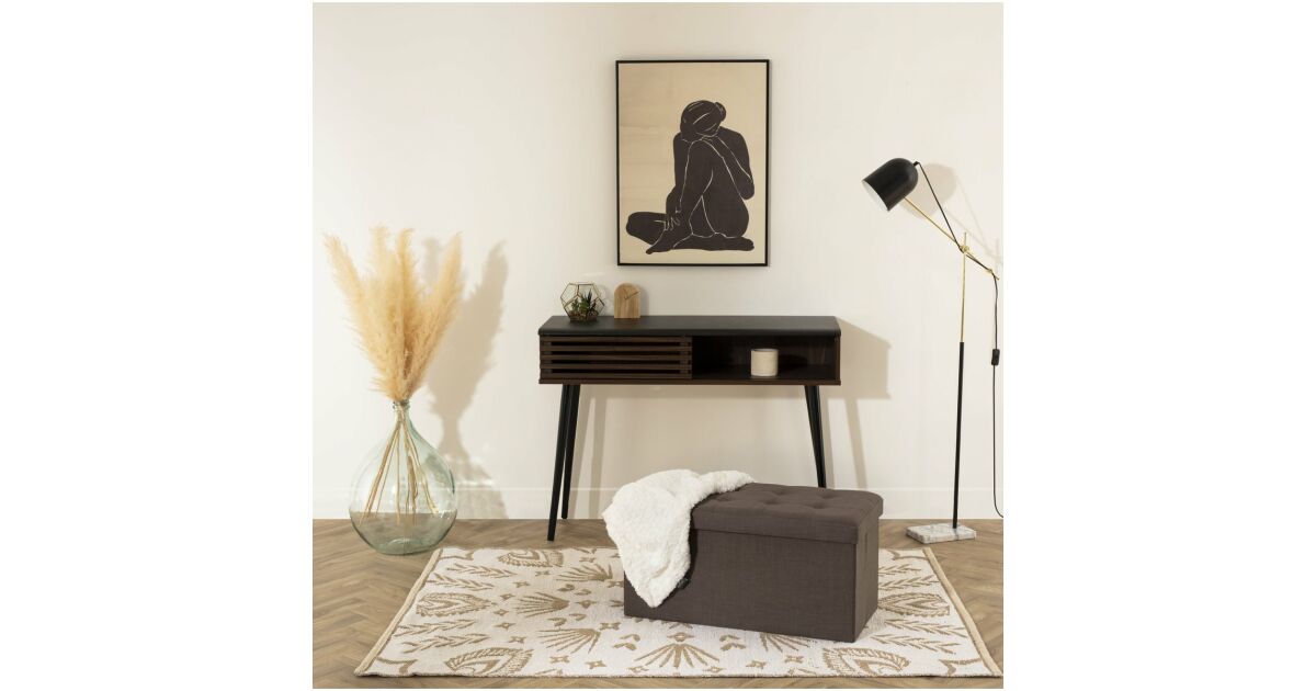 Taburet dublu pliabil Atmosphera Lysandre, MDF si poliester, 76x38x38 ...