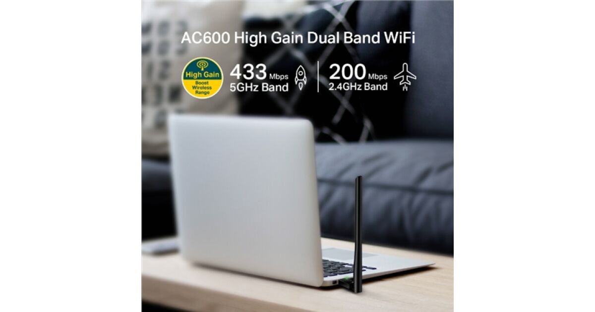 TP-Link Archer T2U Plus AC600 High Gain Wireless Dualband USB-Adapter ...