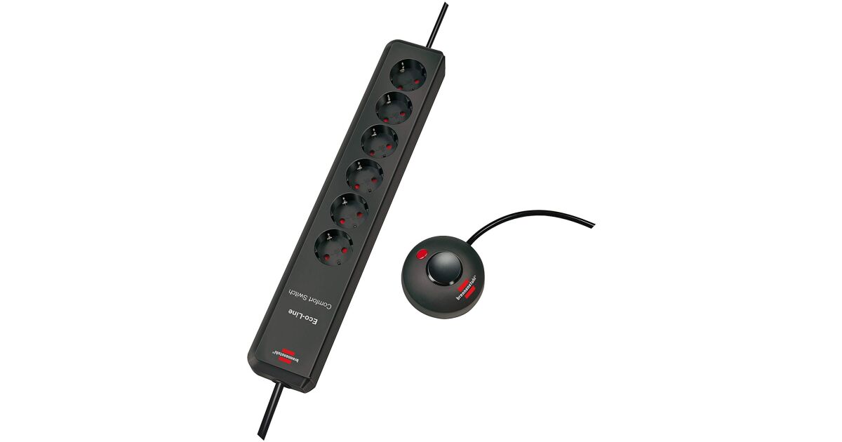 Brennenstuhl Eco-Line Comfort Switch 6-os elosztó 2m | Pepita.hu