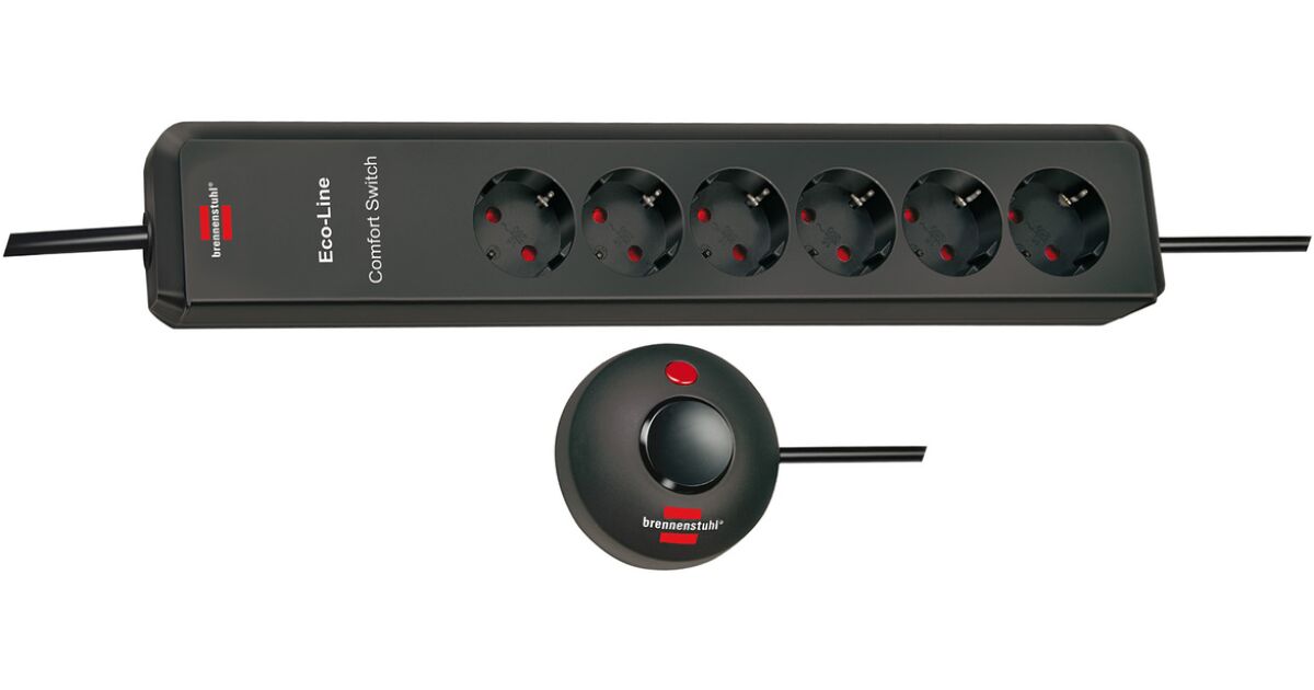 Brennenstuhl Eco-Line Comfort Switch 6-os elosztó 2m | Pepita.hu