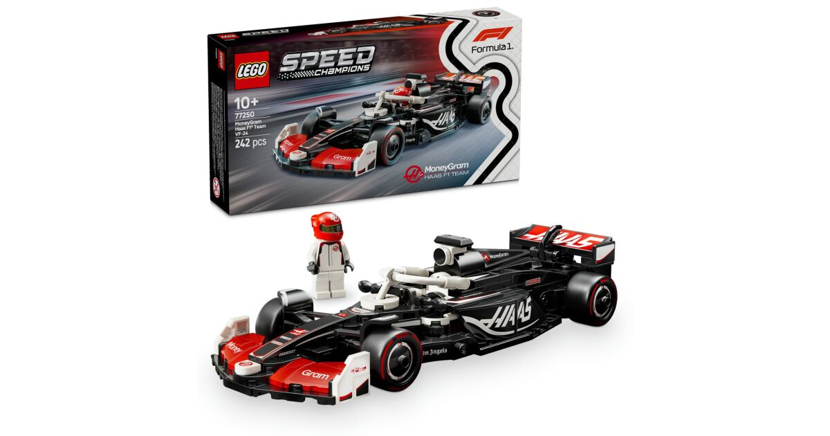 LEGO Speed Champions Maşina de curse MoneyGram Haas F1 Team VF-24 77250 ...
