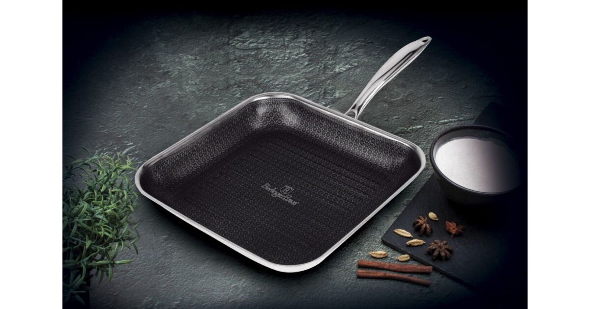 Selejt - Tapadásmentes rozsdamentes acél grillserpenyő 28 cm Eternal ...