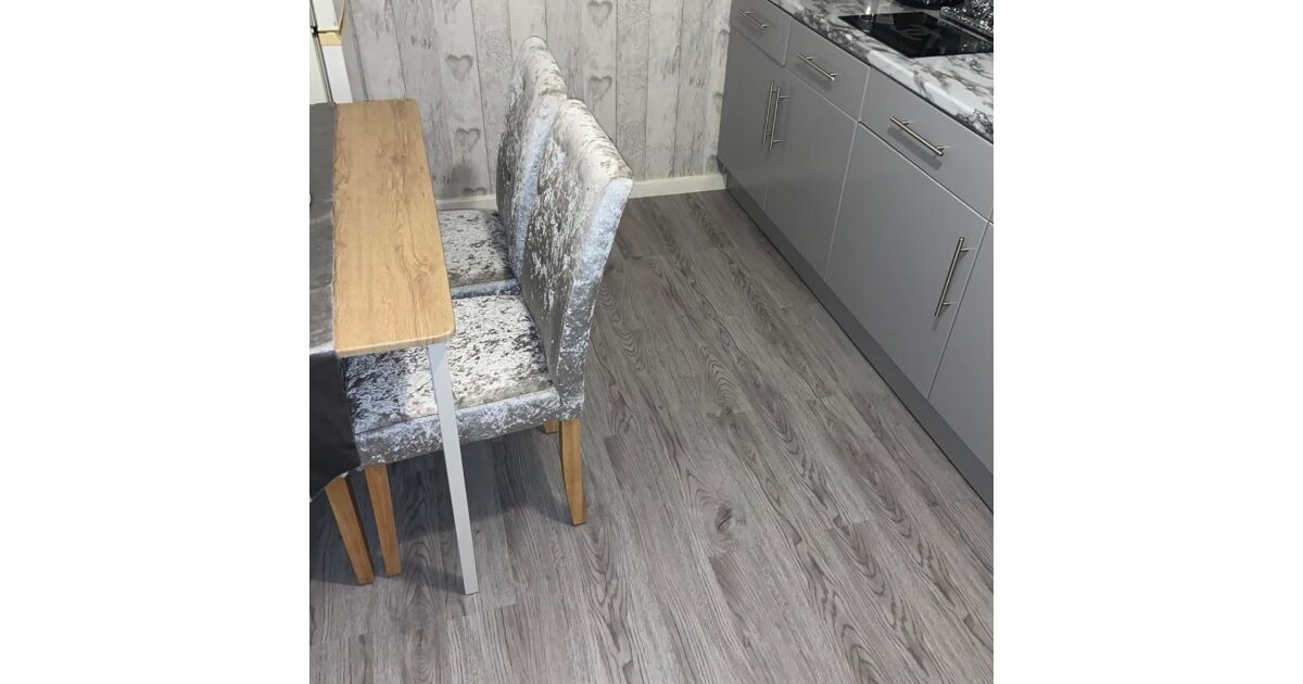 Panouri Pardoseală Vinil Autoadezive PVC, Aspect Lemn Gri, 15 x 90 cm ...