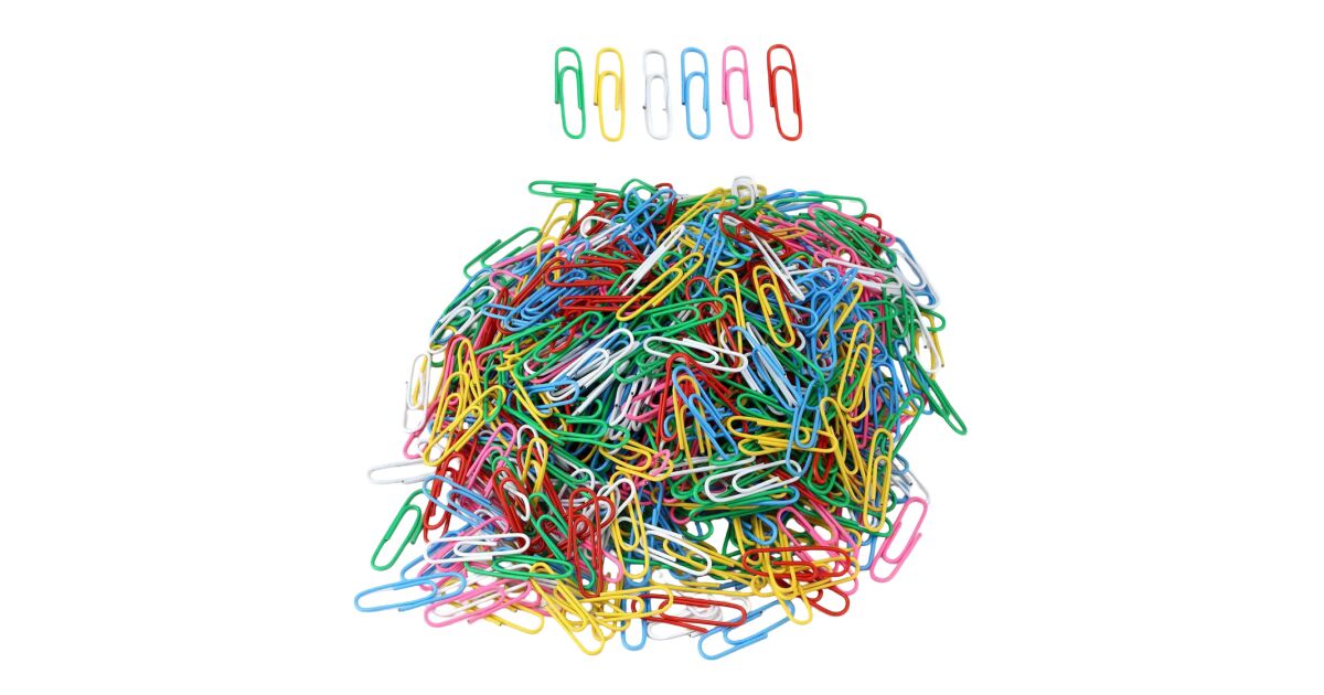 Agrafe de birou multicolore 3 cm, set 600 bucăți, metalice cu înveliș ...