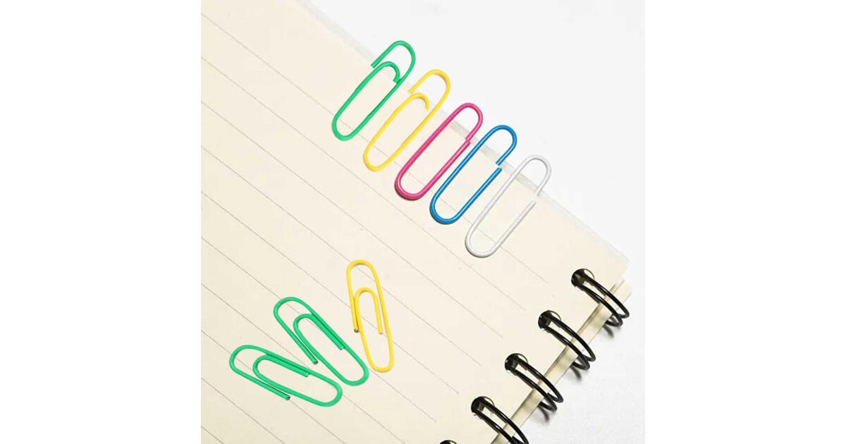 Agrafe de birou multicolore 3 cm, set 600 bucăți, metalice cu înveliș ...