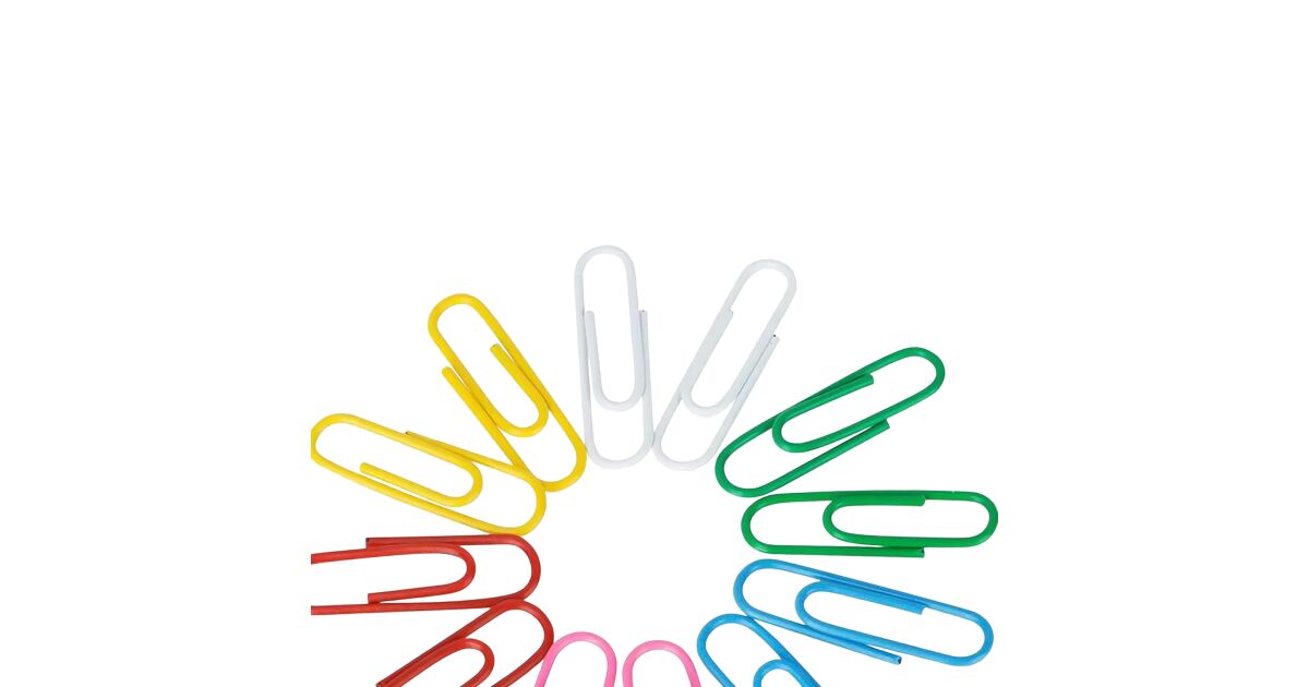 Agrafe de birou multicolore 3 cm, set 600 bucăți, metalice cu înveliș ...