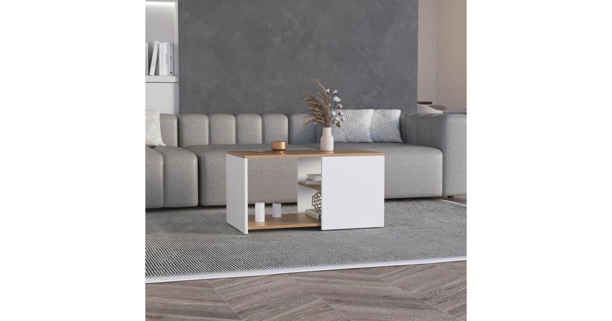 Măsuță de cafea cu sertare 80x45x42 cm alb GM-01 | Pepita.com