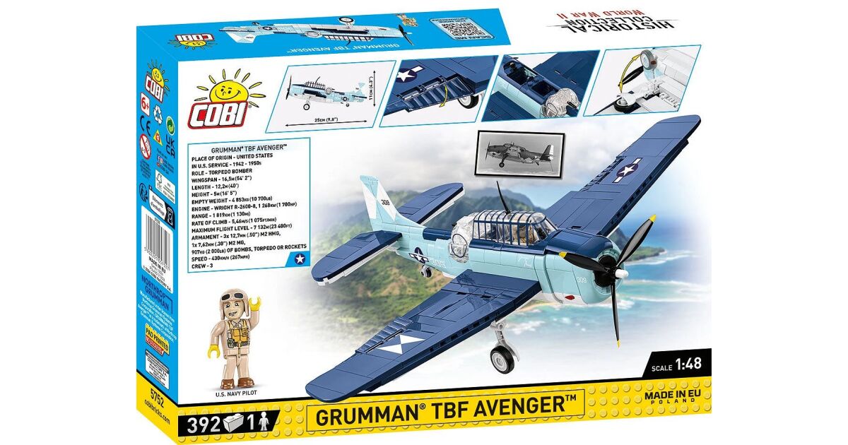 Cobi 5752 Grumman TBF Avenger bombázó 392 darabos Építőjáték | Pepita.hu