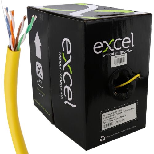 Excel 26AWG U/UTP Cat5e RJ45 Hálózati Kábel 305m - Sárga | Pepita.hu