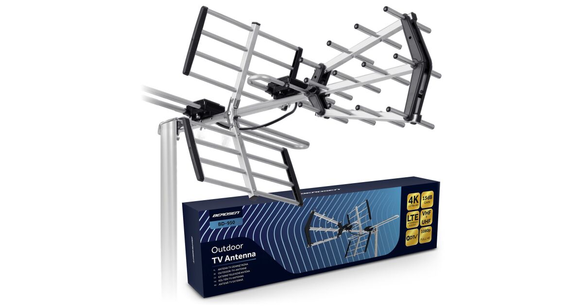 Irányított kültéri TV antenna, Ultra HD 4K - Berdsen BD-950 | Pepita.hu