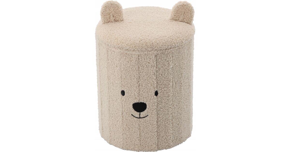 Taburet pentru copii, pliabil cu spatiu depozitare, 80kg, 28×34 cm, bej ...
