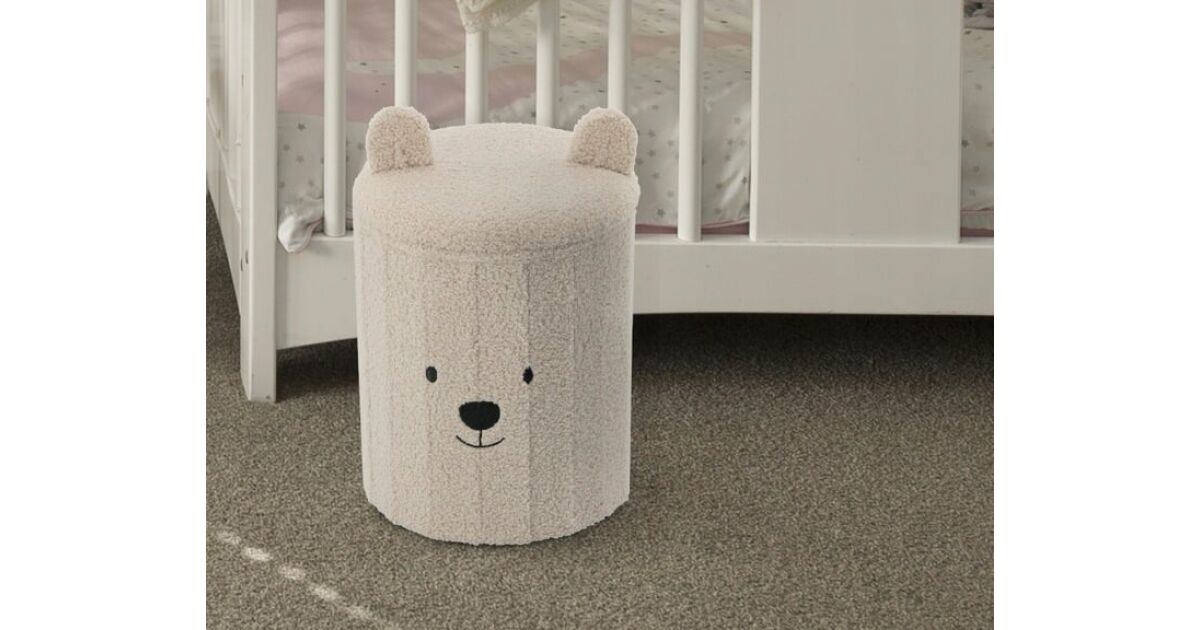 Taburet pentru copii, pliabil cu spatiu depozitare, 80kg, 28×34 cm, bej ...