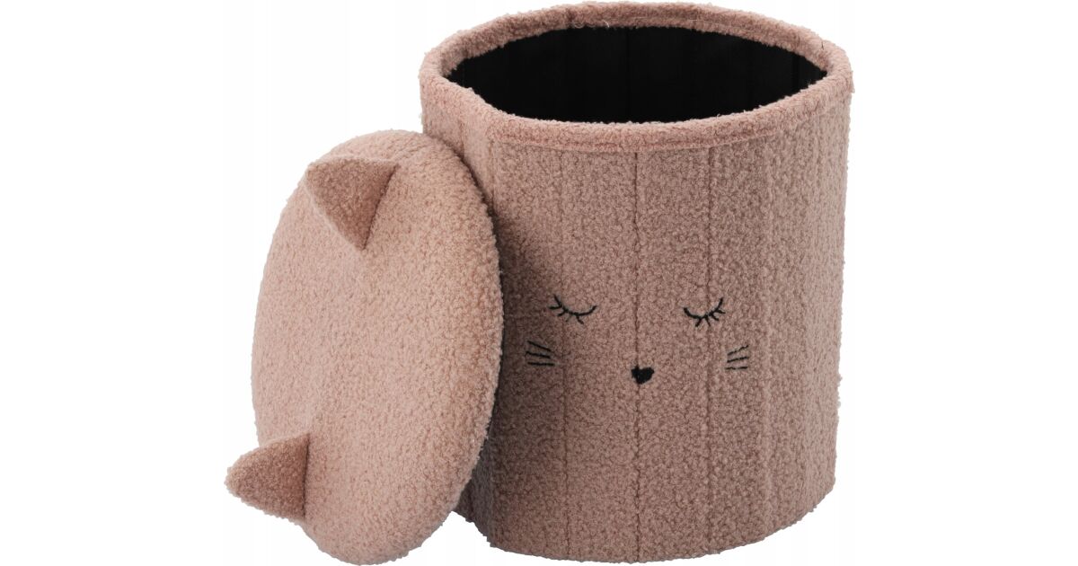 Taburet pentru copii, pliabil cu spatiu depozitare, 80kg, 28x34 cm, roz ...
