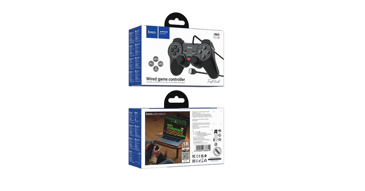 Hoco Vezetékes Pad PC-hez Fast Link GA3 Fekete | Pepita.com