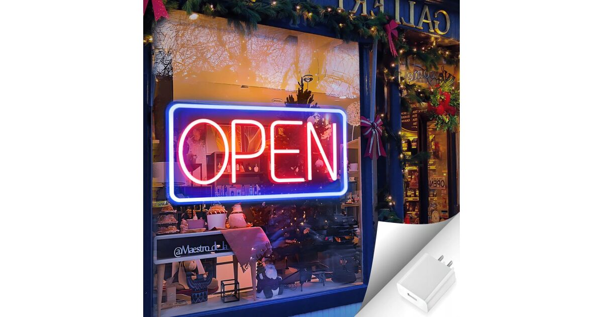 NEON LED FELIRAT NYITVA ÜZLET, KÁVÉZÓ, BÁR, USB FÜGGŐK SZÁMÁRA | Pepita.hu