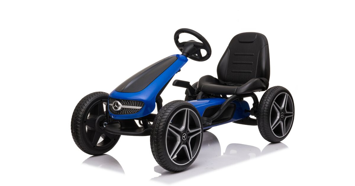 Gyermek pedálos gokart Mercedes XMX610 kék | ECO bőr | Állítható ülés ...