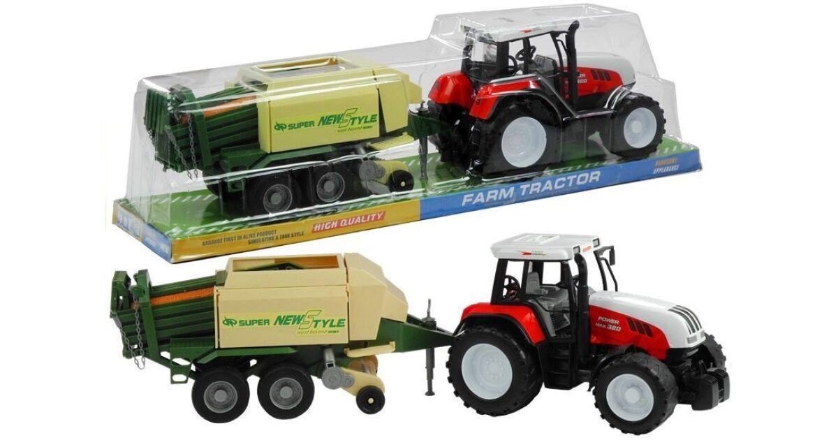 Nagy Traktor Pótkocsival Mezőgazdasági Gép 65 cm | Pepita.hu