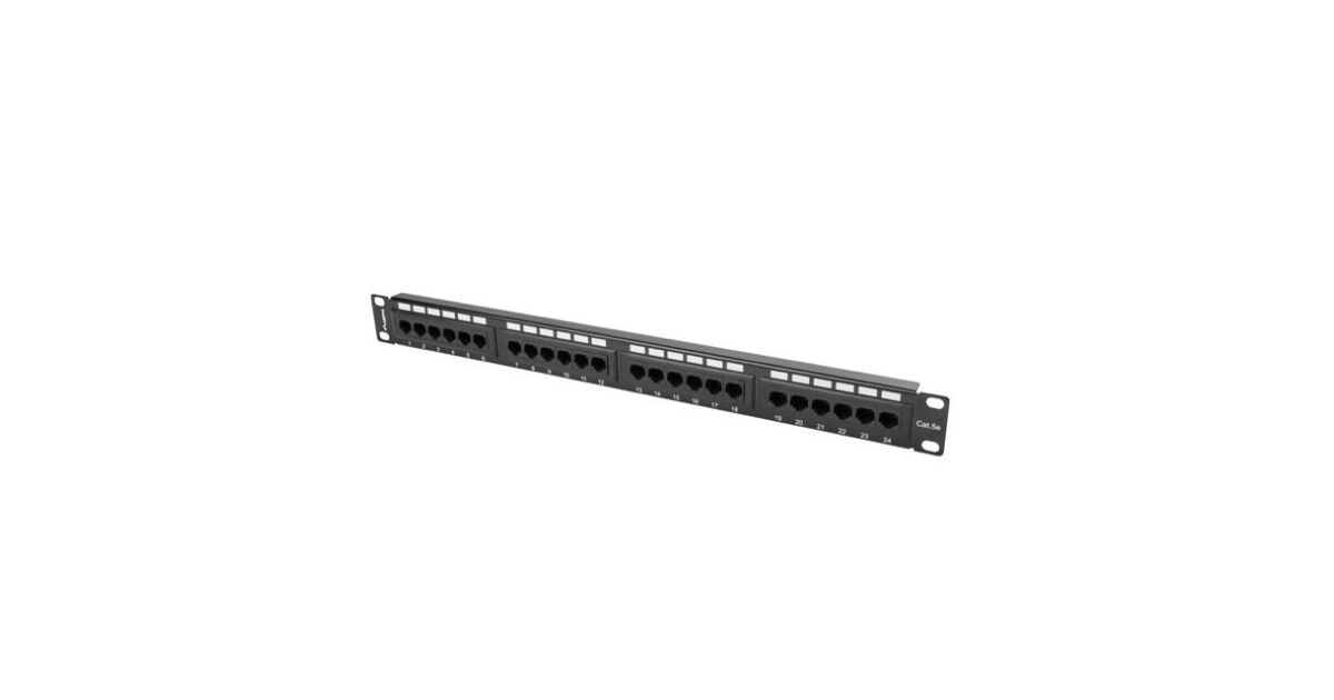 Lanberg Patch panel CAT5e UTP 24 PORT 1U 19 fekete (PPU5-1024-B) (PPU5 ...