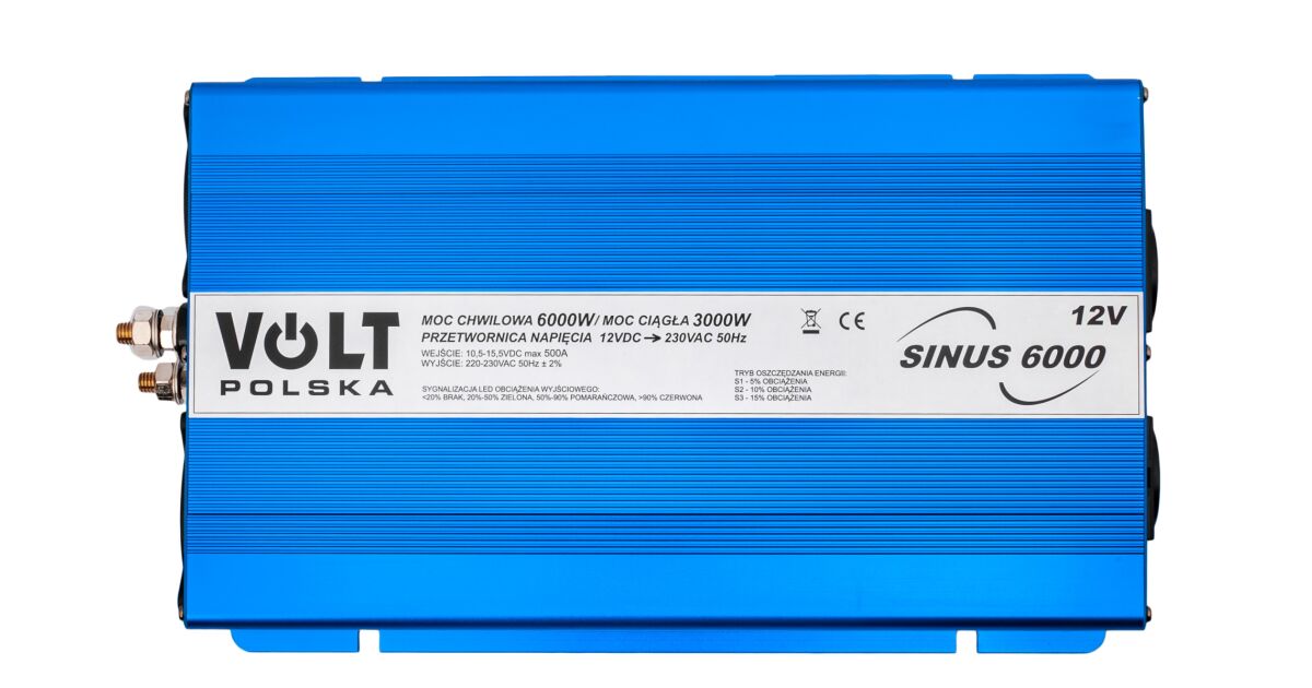 Invertor Convertor de tensiune SINUS 6000 12V 220 6000W VOLT POLSKA ...