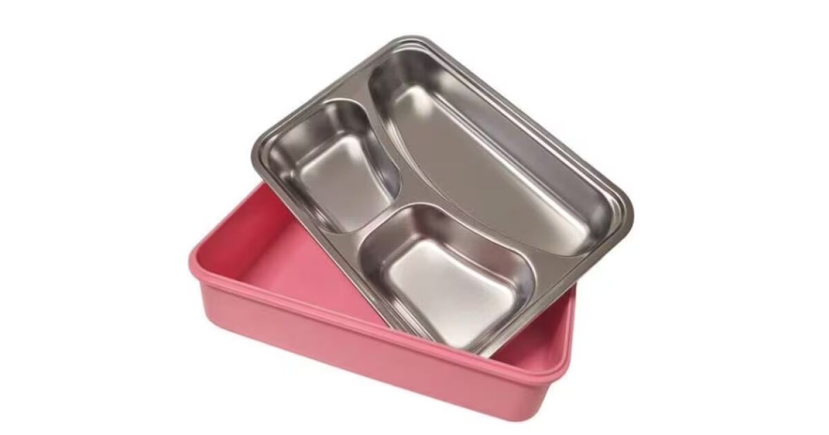 Caserola termica compartimentata din inox pentru copii cu lingurita ...