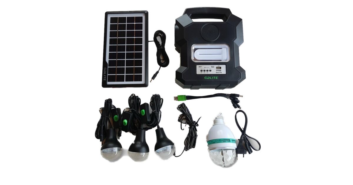Kit solar GD-Lite 1000A dotat cu dispozitive USB cu 4 becuri LED ...