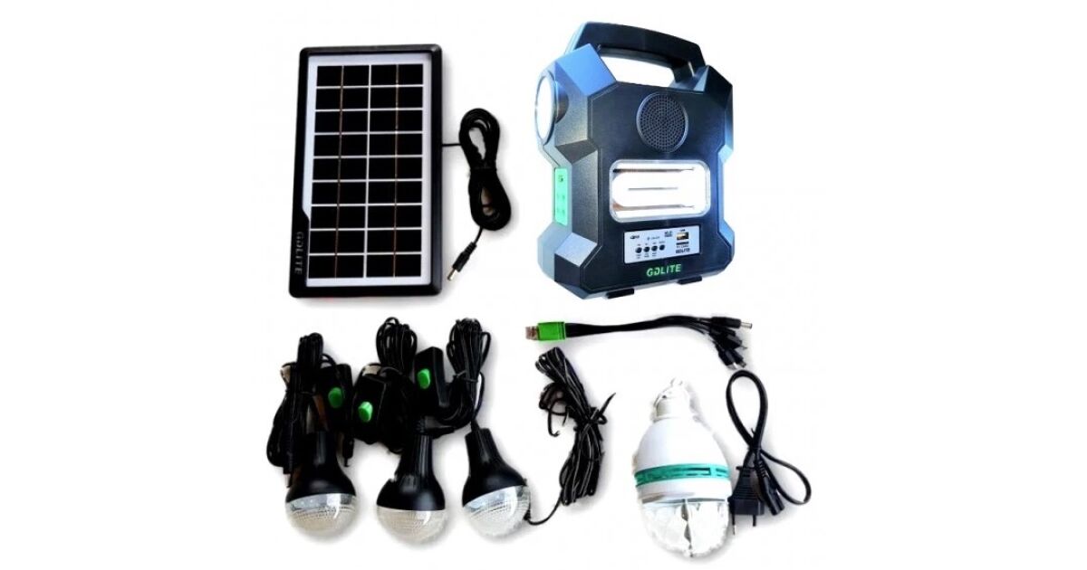 Kit solar GD-Lite 1000A dotat cu dispozitive USB cu 4 becuri LED ...
