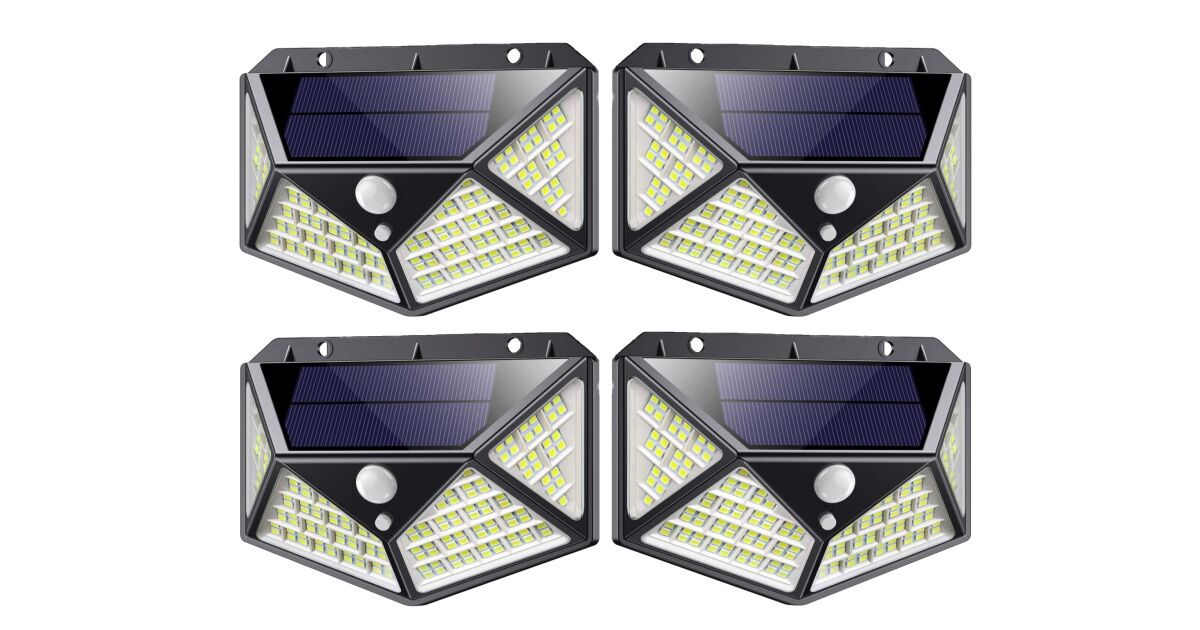 Set 4 Lampi MAX 162 LED 20w Solare cu senzor de miscare si lumina 3 ...