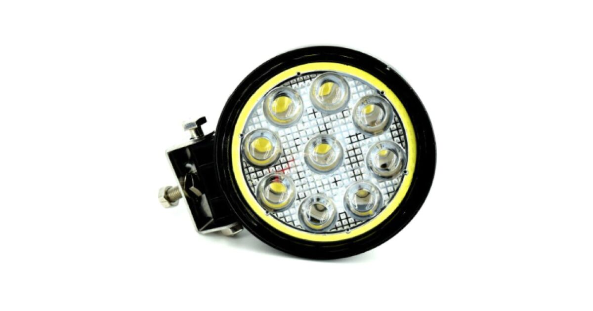 Proiector LED rotund Angel Eyes 9 LED de 27W 12/24V Spot Beam 30grade ...