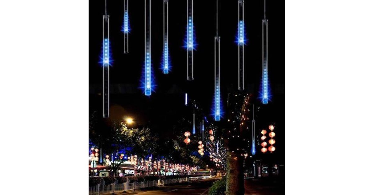 Instalatie cu 8 Meteoriti 144 LED 50cm Tub luminos Albastru | Pepita.com