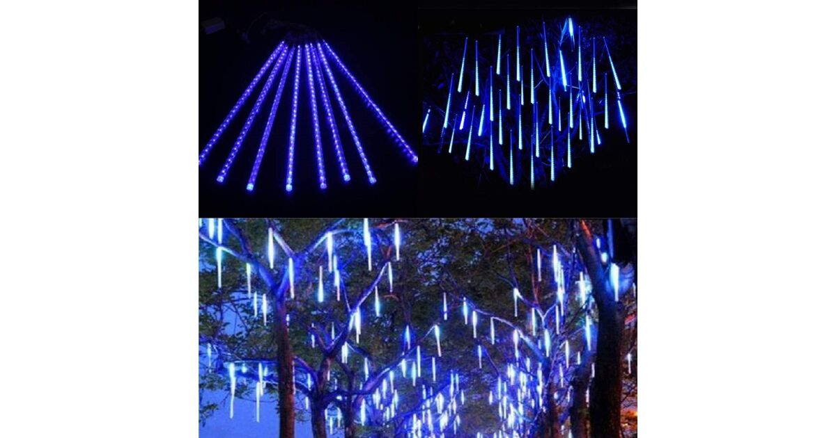 Instalatie cu 8 Meteoriti 144 LED 50cm Tub luminos Albastru | Pepita.com