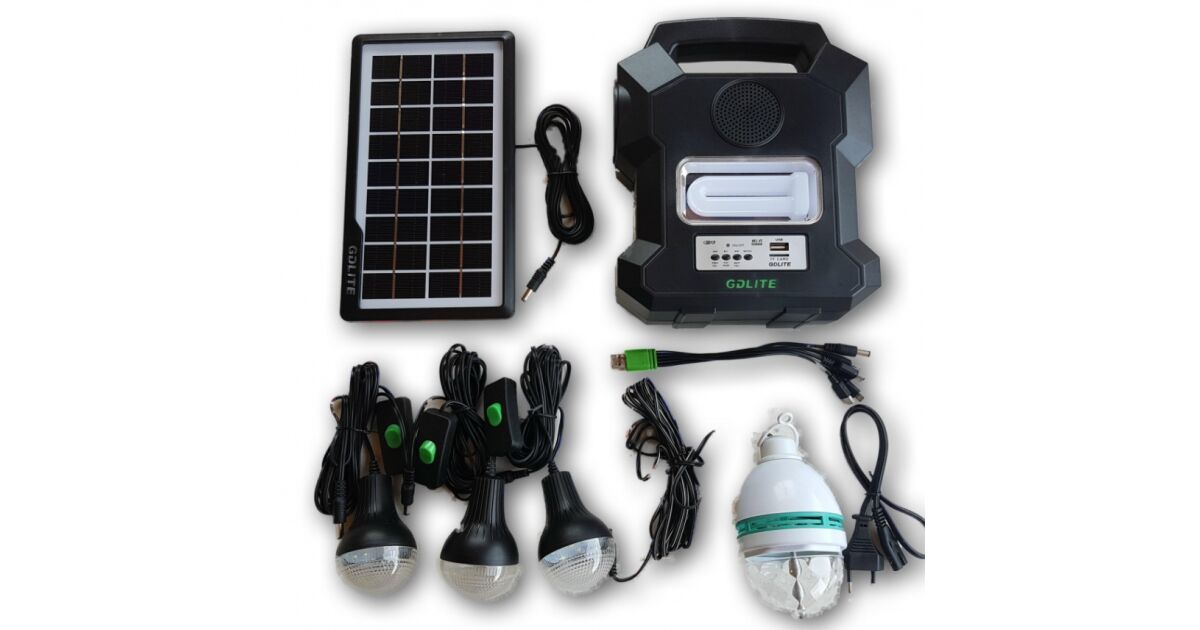 Kit solar GD-Lite 1000A dotat cu dispozitive USB cu 4 becuri LED ...