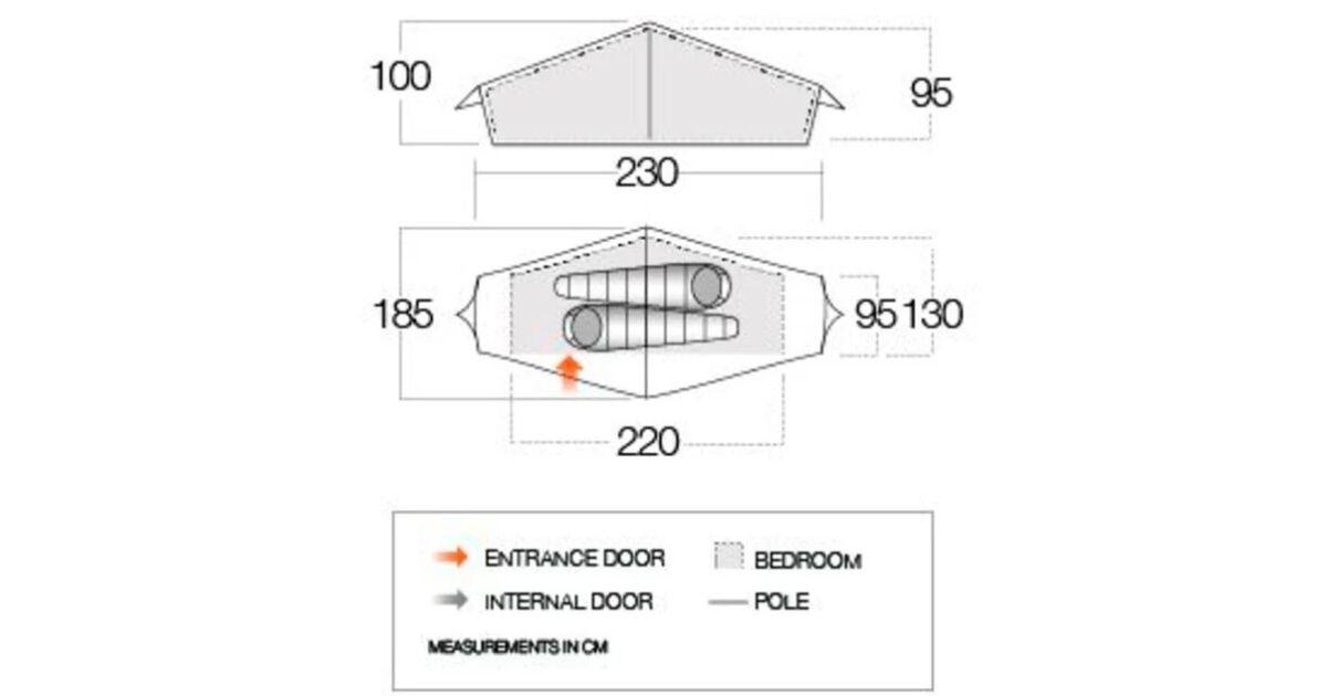 Vango Starav 200 2 személyes Alagút sátor 230 x 185 x 100 cm - Zöld ...