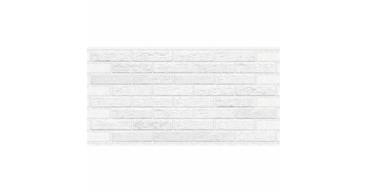 Panou decorativ, PVC, model caramida 3D, alb striat, 96x48.5cm | Pepita.com