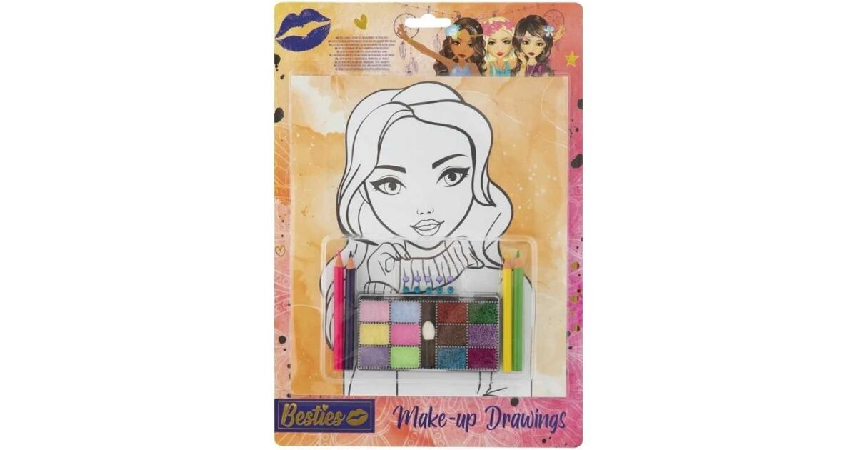 Carte de colorat, make-up, drawings besties | Pepita.com