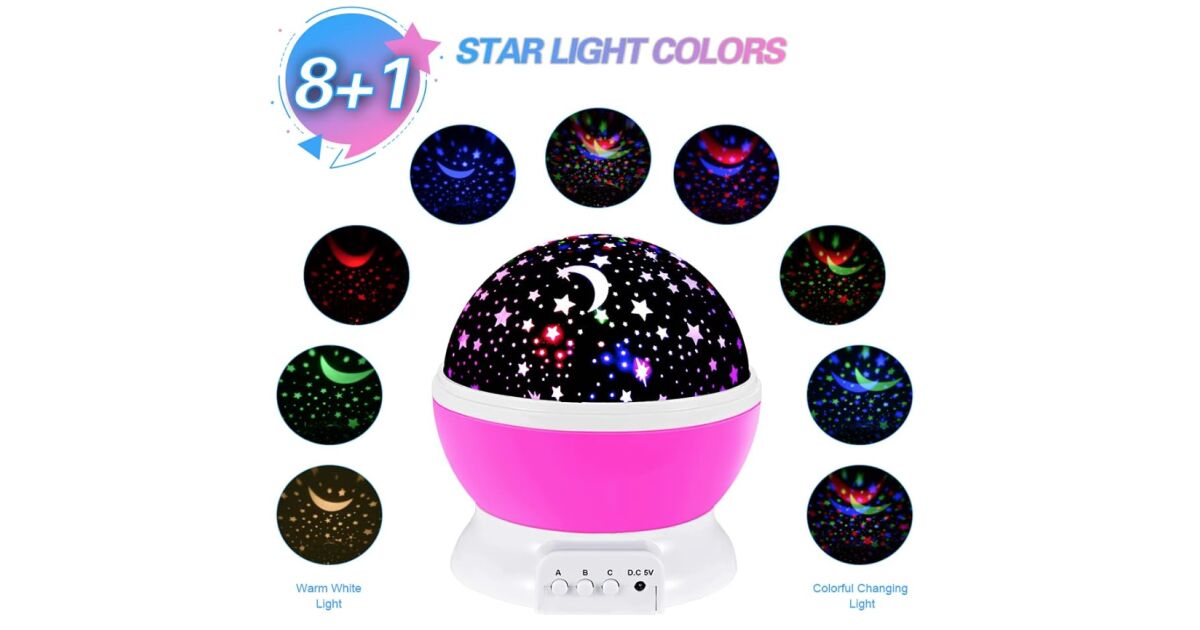 Star Master ROZ GLOB 360 Lampa de Veghe cu Proiector Rotativ Stele ...