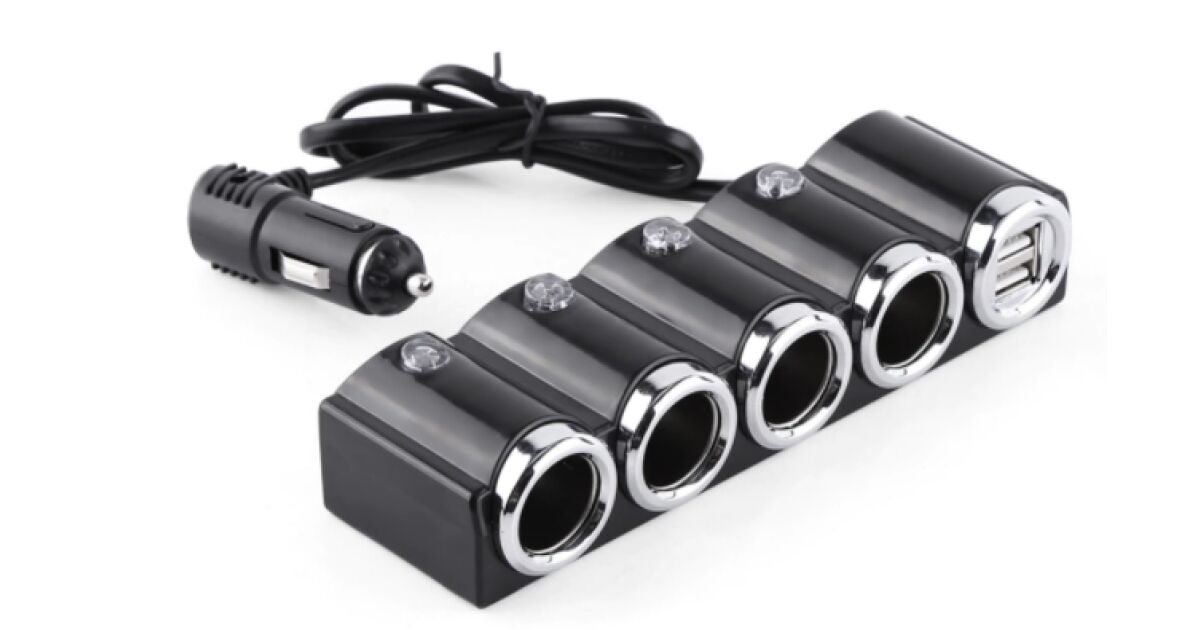 Priza auto 1504 cu 6 intrari 12V In-Car negru MULTIPLICATOR | Pepita.com