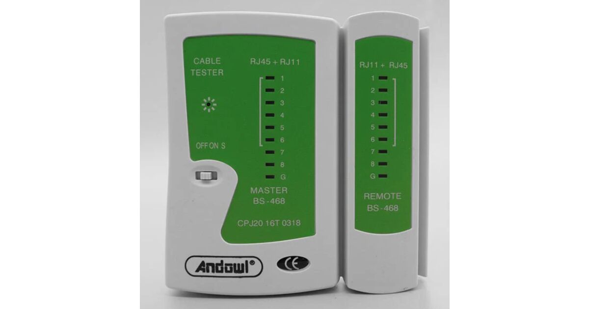 Tester cablu de retea Andowl RJ11 RJ45 25mA Q314 | Pepita.com