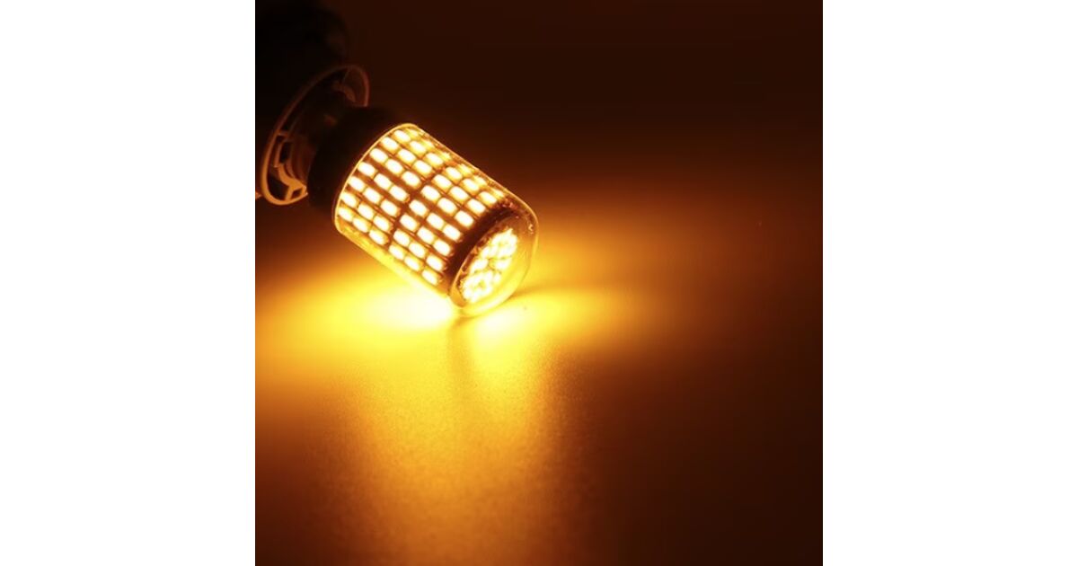 Set 2 Becuri LED semnalizare ORANGE soclu Pw 180 grade LED 1156 led 144 ...
