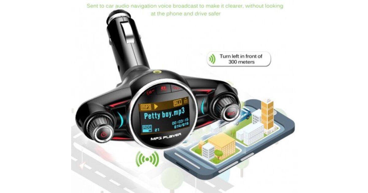Modulator Transmitator FM Auto BT08 Bluetooth 5.0 EDR A2DP | Pepita.com